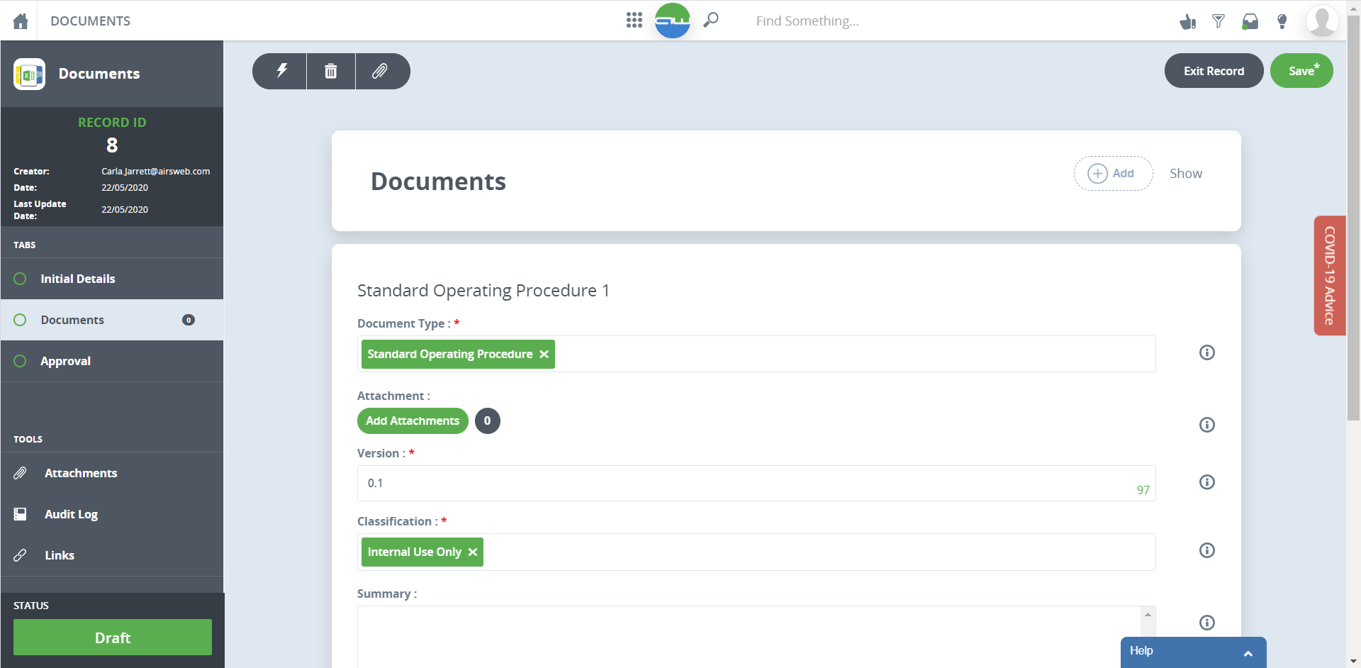 Documents Module – EcoOnline EHS: Release Notes